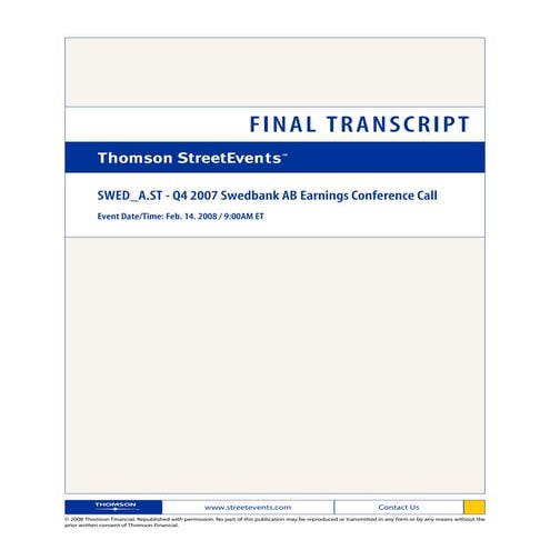 Q4 2007 Transcript Conference Call | PDF