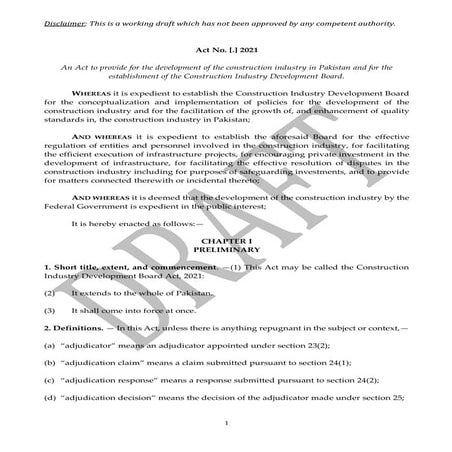 Cidb draft act jan 2021 | PDF