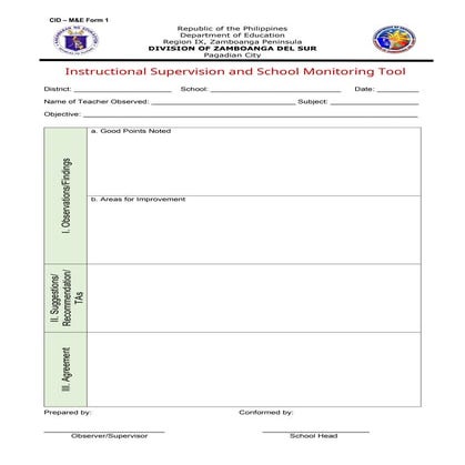 CID M&E FORM 1 Instructional Supervision and School Monitoring Report.docx