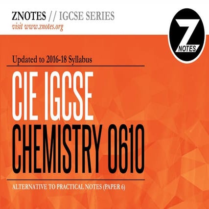 Cie igcse-chemistry-0620-atp-znotes | PDF