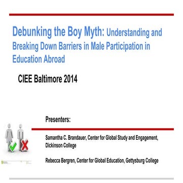 Debunking the Boy Myth: Understanding and Breaking Down Barriers in Male Participation in ...