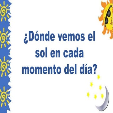 ¿DÓNDE VEMOS EL SOL EN CADA MOMENTO DEL DÍA? | PPTX