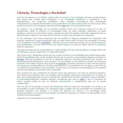 Guía modulo 21 impacto de la ciencia y la tecnología | PDF