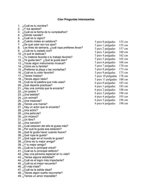 100 preguntas en ingles | PDF