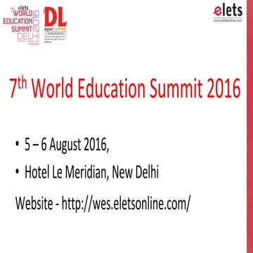 elets 7th World Education Summit 2016 - Cambridge International Examinations | PPT
