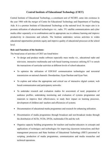 Educational technology - SIET(state institute of educational technology ...