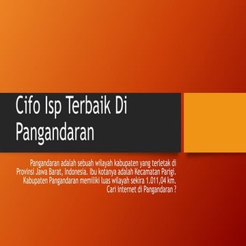 Cifo Isp Terbaik Di Pangandaran | PPTX