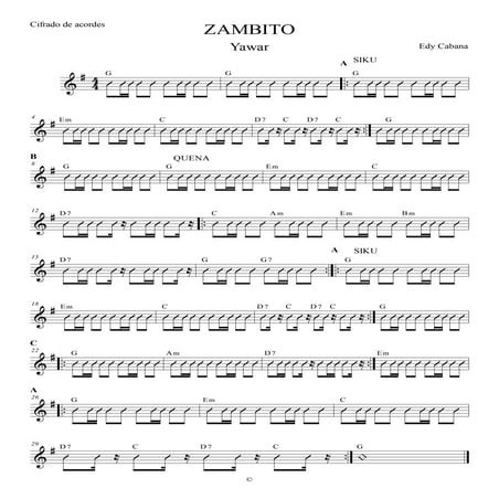 zambito (yawar)Cifrado de acordes | PDF