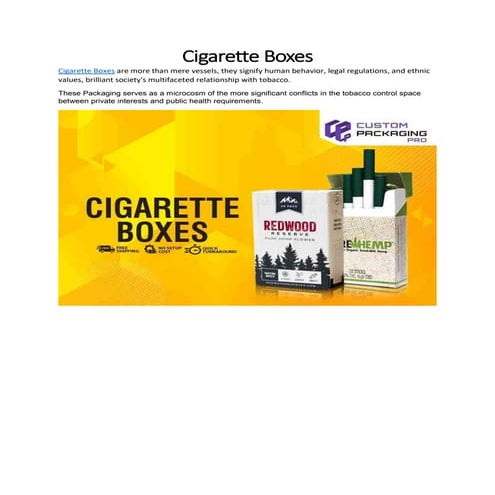 Cigarette Packaging / Custom Cigarette Packaging | PDF