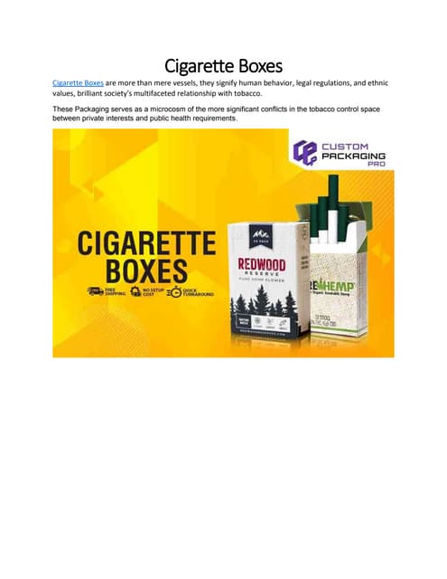 Cigarette Packaging - Custom Cigarette Boxes | PDF
