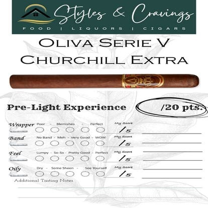 Oliva Serie V Churchill Cigar Tasting Scorecard | PDF