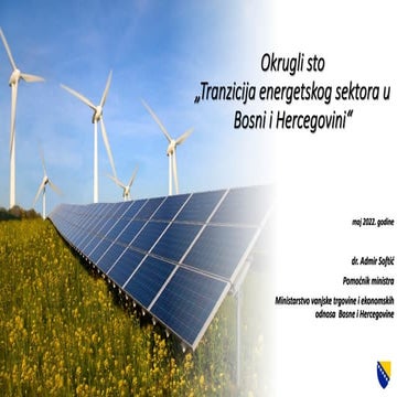 Dr. Admir Softic, Assistant Minister - Okrugli sto „Tranzicija ...