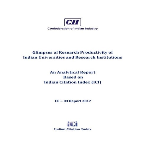 CII - Indian Citation Index (ICI) Report 2017 | PDF