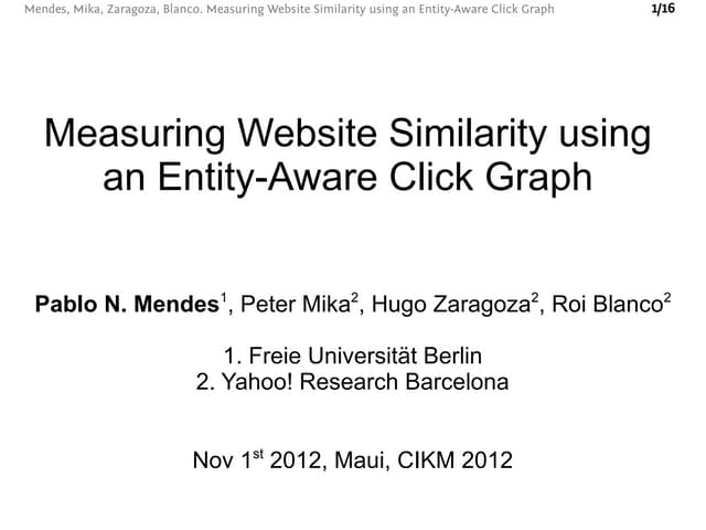 Entity Aware Click Graph | PPT Entity Aware Click Graph | PPT