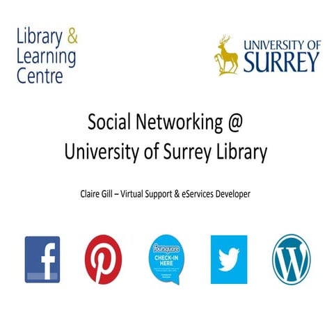 Social Networking @ University of Surrey Library | PPT