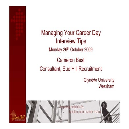 Cilip Managing You Career Day Interview Tips | PDF | Resume Writing and ...