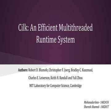 Cilk An Efficient Multithreaded Runtime System Ppt 3097