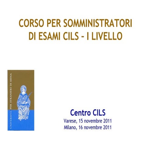 CILS -1. Programma e introduzione | PDF
