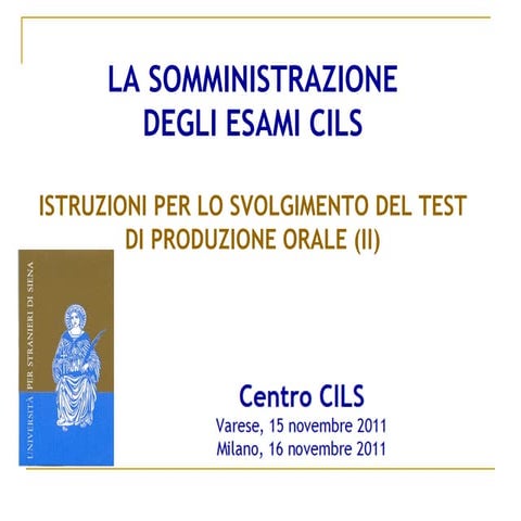 CILS - 6. Somministrazione Orale. Parte 2 | PDF