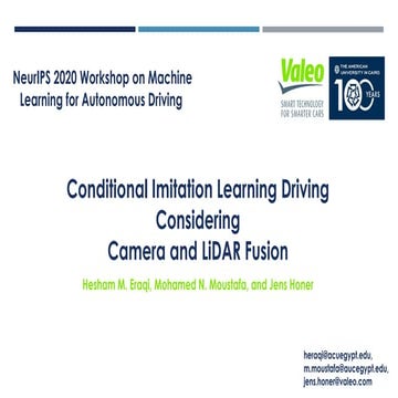 NeurIPS 2020 ML4AD - Paper 13 - CIL with Sensor Fusion | PDF