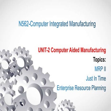 Computer Integrated Manufacturing, Computer Aided Manufacturing ...