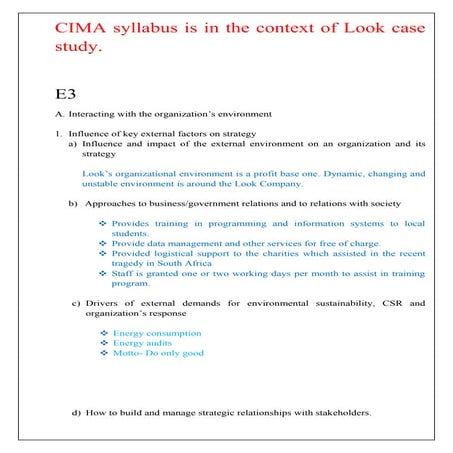 Cima syllabus is in the context of look : E3 strategic case study 2015 ...