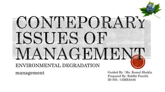 contemporary challenges in management | PDF