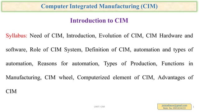 Uses of Computers in Manufacturing and production sector | PPTX