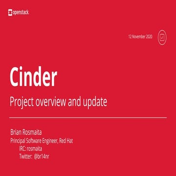 OpenStack Cinder - Victoria Release Update - 2020 | PPT