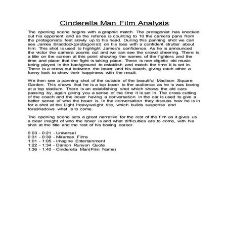 Cinderella man film analysis | DOCX | Boxing | Sports