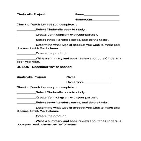 Cinderella project | PDF