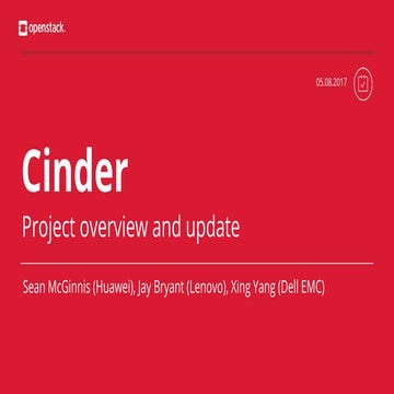 Cinder project update at OpenStack Boston Summit May 2017 | PPT