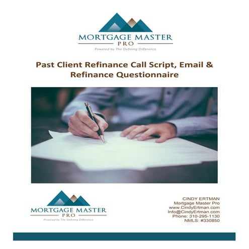 Cindy Ertman's REFI scripts and email template | PDF