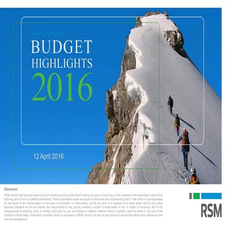 Singapore Budget Highlights 2016 | PPT