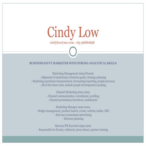 About Cindy Low | PPT