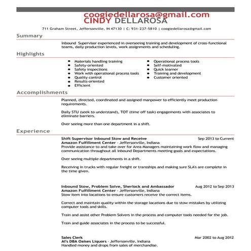 Cindys resume | PDF