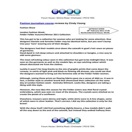 Fashion journalism reviews | PDF