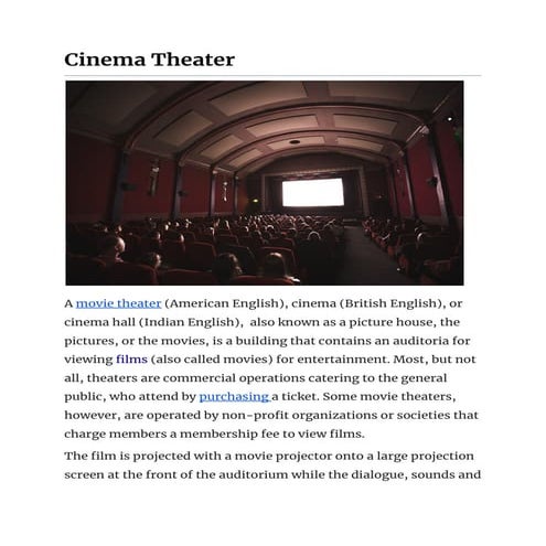 Cinema theater | PDF