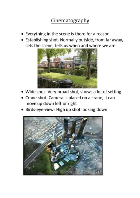 Camera shots and types | PPTX