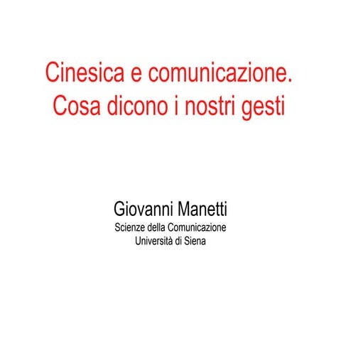 Cinesica e-comunicazione (2) | PPT