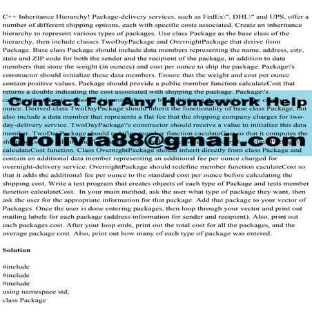C++ Inheritance Hierarchy! Package-delivery services, such as FedEx.pdf