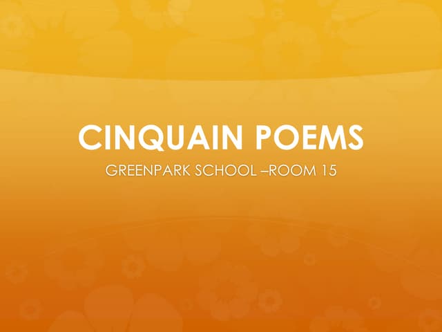 Cinquain Poem