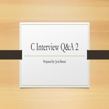 C interview Q&A (2) | PPT