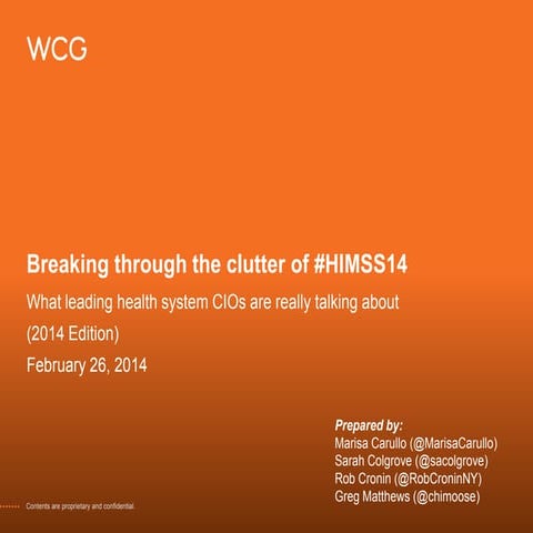 Breaking Through the Clutter of #HIMSS14 | PPTX