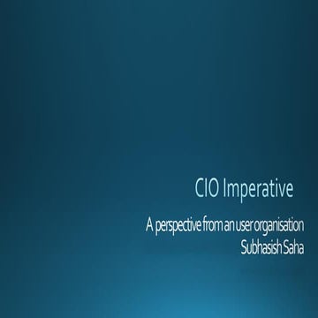 CIO Imperative - Life is changing | PDF