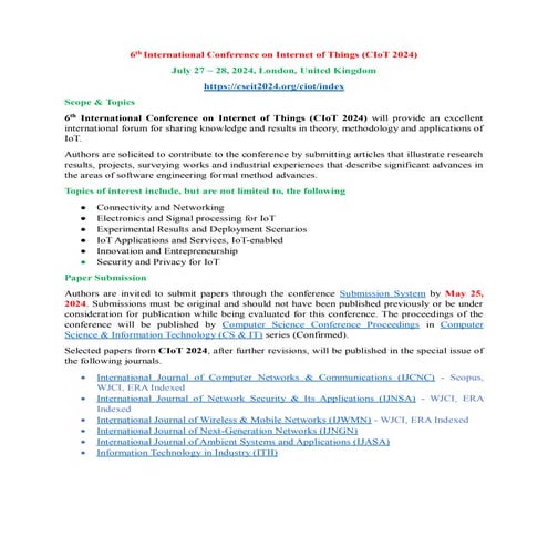 Registration is currently open **** - 6th International Conference on ...