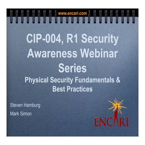 Cip 004, R1 Physical Security Awareness Webinar 10 23 09 Final Lipub | PPT