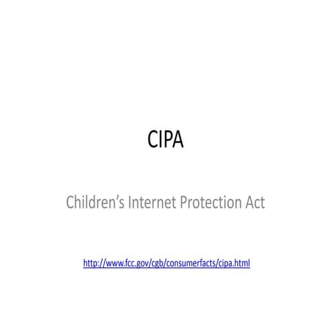 CIPA Children's Internet Protection Act | PPT