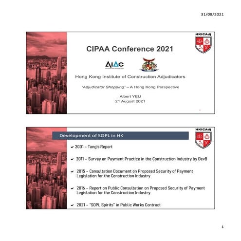 CIPAA Conference - 21 August 2021 | PDF