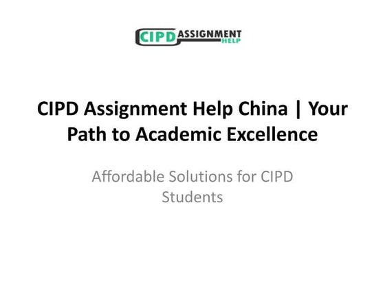 Cipd assignment help